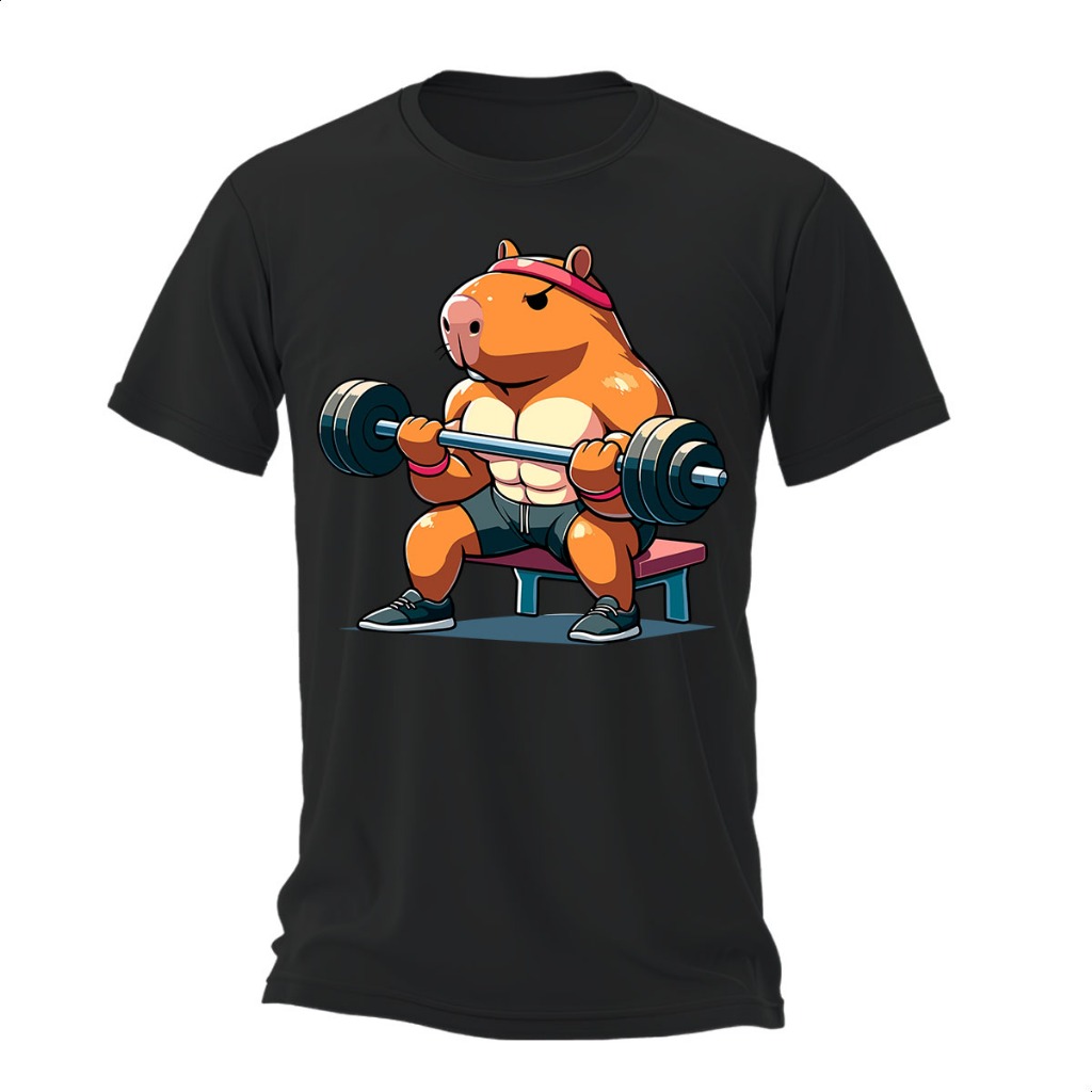 Camiseta Estampada "Capivara Fitness" maromba Frente - Camisa 100% ...