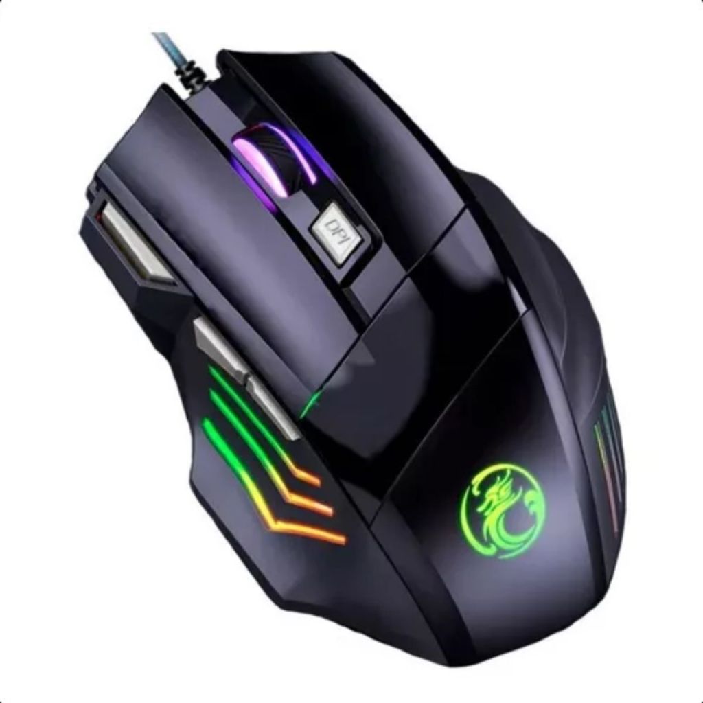 Mouse Gamer Preto Usb 3200 Dpi Lad 7 Cores Para Pc Notebook | Shopee Brasil