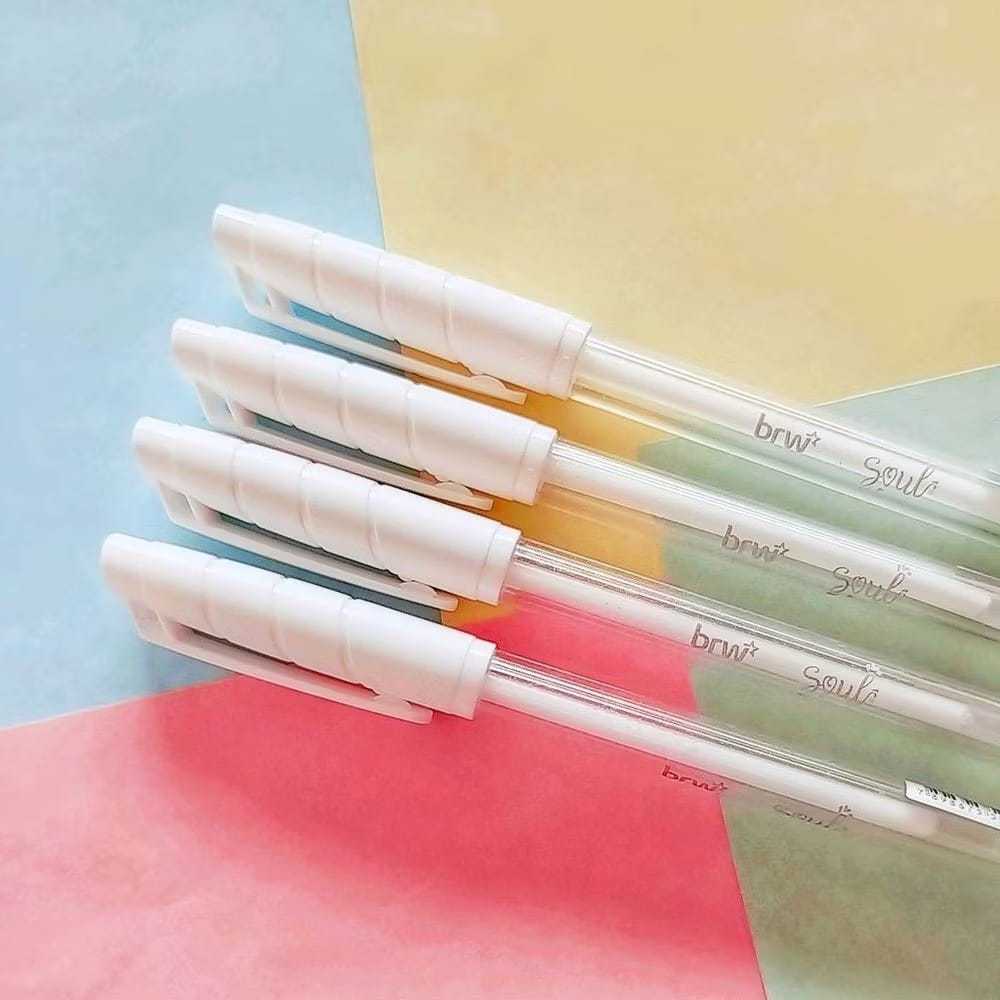 Caneta Gel Branca Soul 1.0mm BRW Kit com 3 Unidades | Shopee Brasil