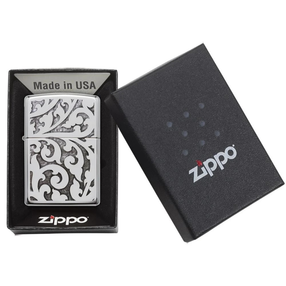 Isqueiro Zippo 28530 Filigree - High Polish Chrome - Original - MADE IN ...