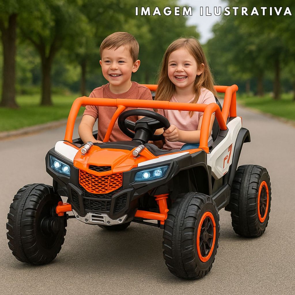 Carrinho Elétrico Infantil UTV 24V Potente C/Rodas de Borracha Bang ...