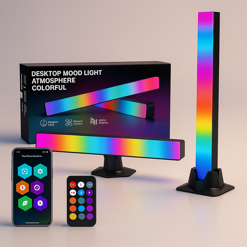 Luminária Barra Luz Gamer Mesa Led Rgb Sincronização Inteligente Ic ...