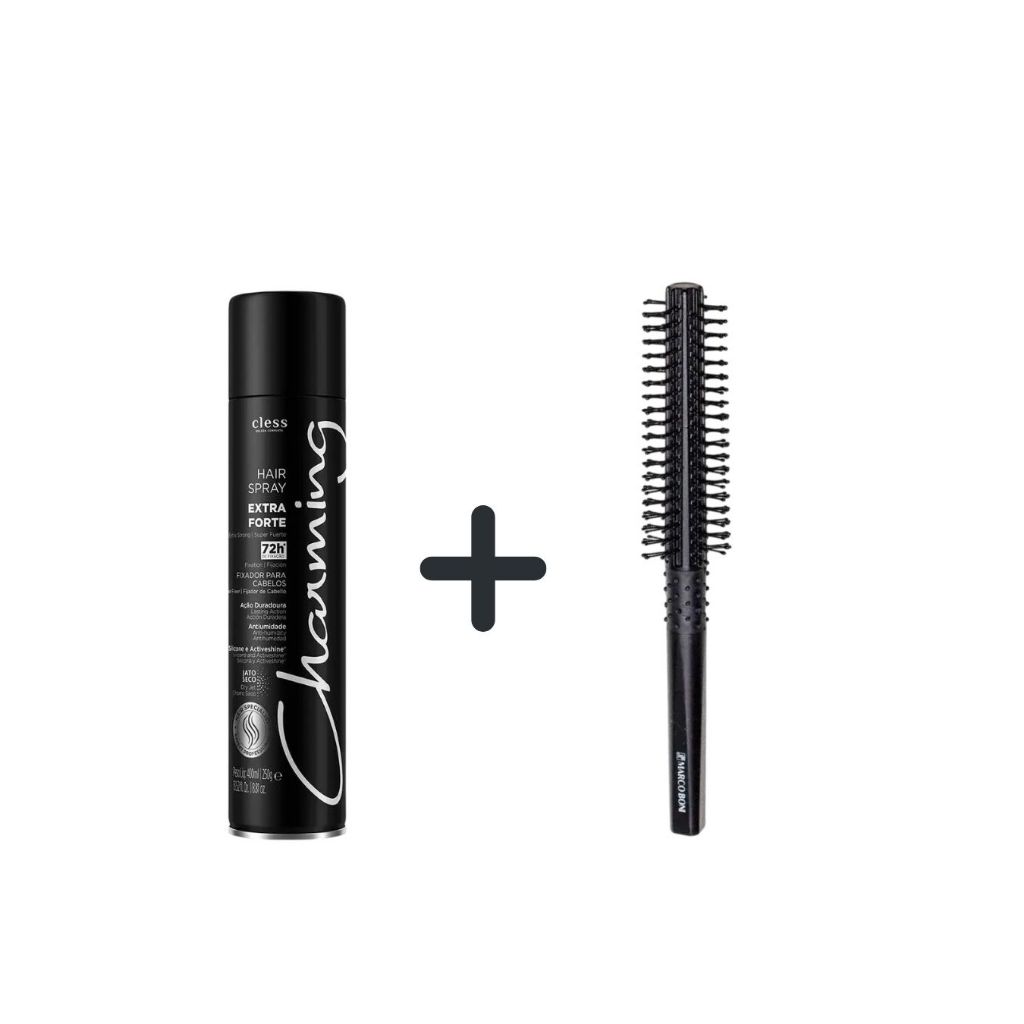 SUPER COMBO - Spray Fixador Charming Hair Extra Forte 400ml + Escova ...