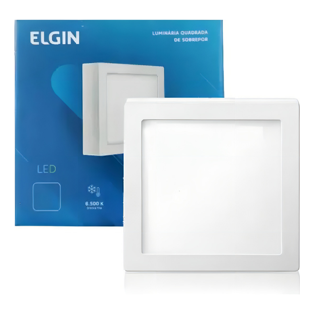 Plafon Painel de Led Quadrado Sobrepor 18w 6500k Branco Frio Elgin | Shopee Brasil