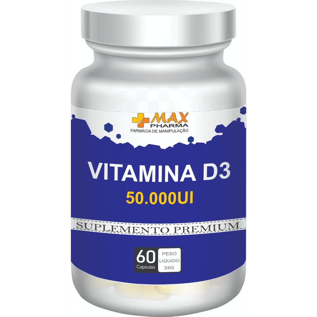 Vitamina D3 1.250mcg Alta potência 60 Cápsulas -LINHA PREMIUM- | Shopee ...