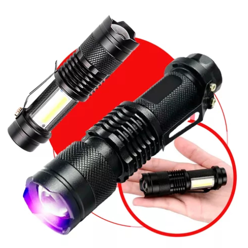 MINI Lanterna De Led Potente Luz Negra Ultravioleta E Led Lateral ...
