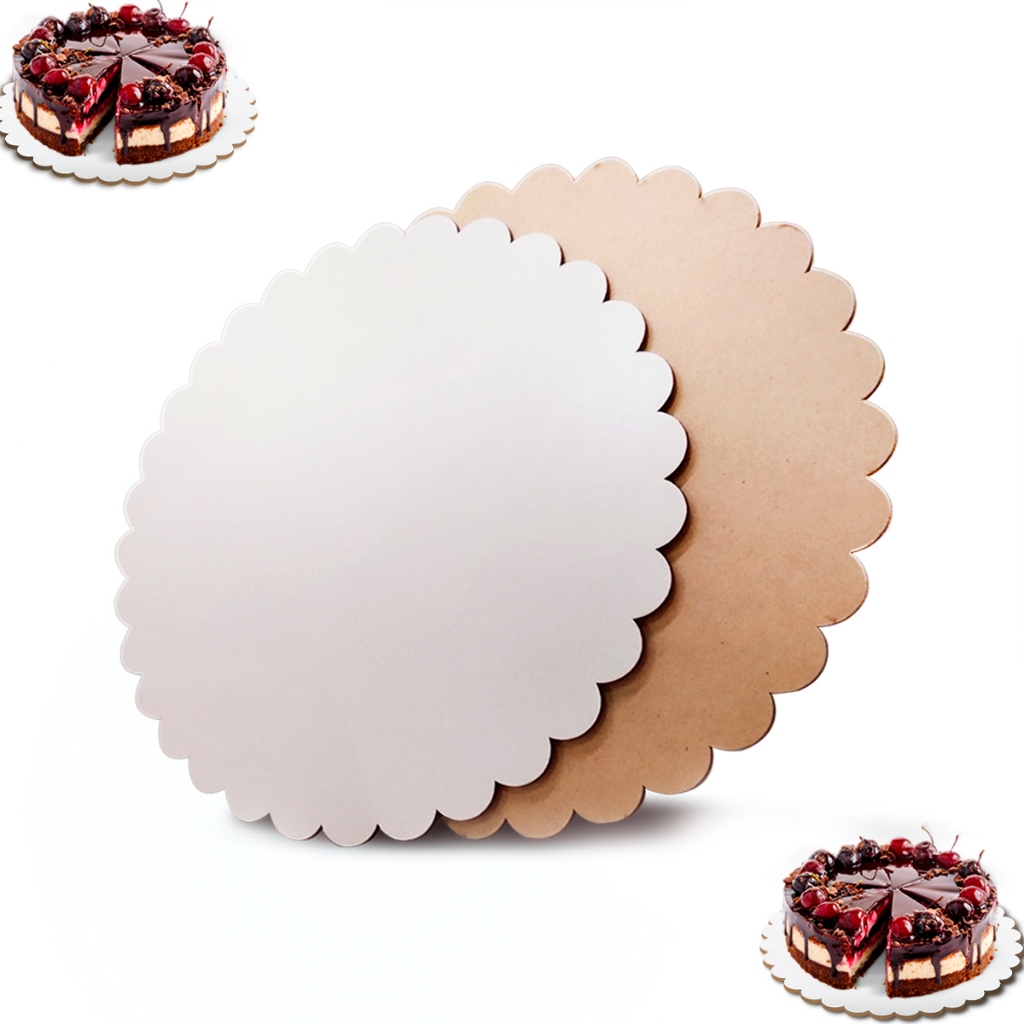 Cake Board 25cm MDF 3mm Ondulado 10 Un Base Para Bolo Confeitaria ...