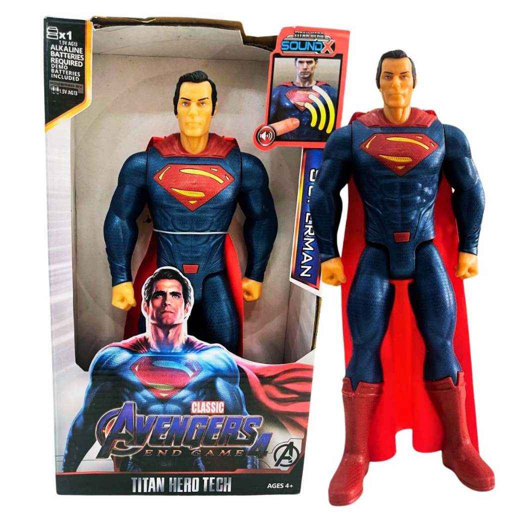 Boneco Super Homem Superman 30cm Liga Vingadores Avengers Linha Premium ...