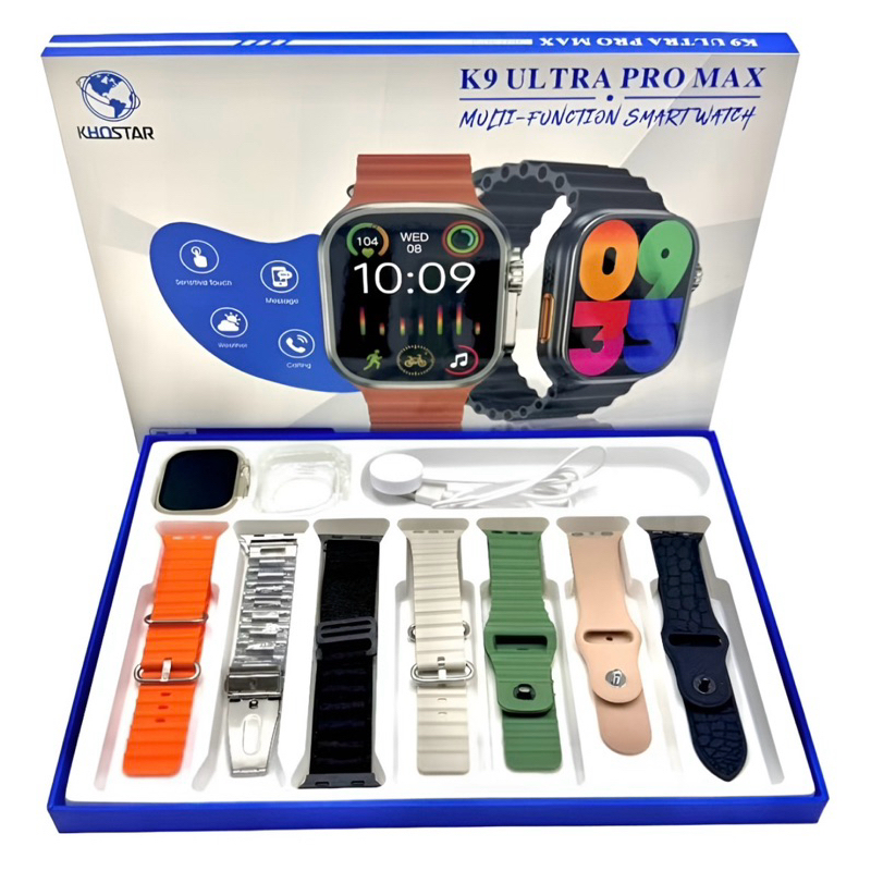 Smart Watch K9 Ultra Pro Max Série 10 49mm Com 7 Pulseiras tela amoled ...