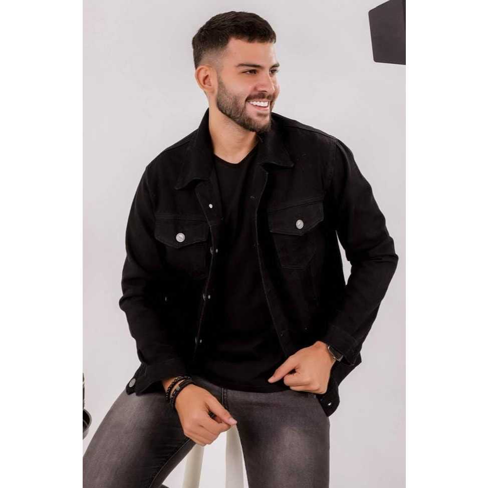 Jaqueta Preta Masculina Jeans 100% Way Premium. | Shopee Brasil