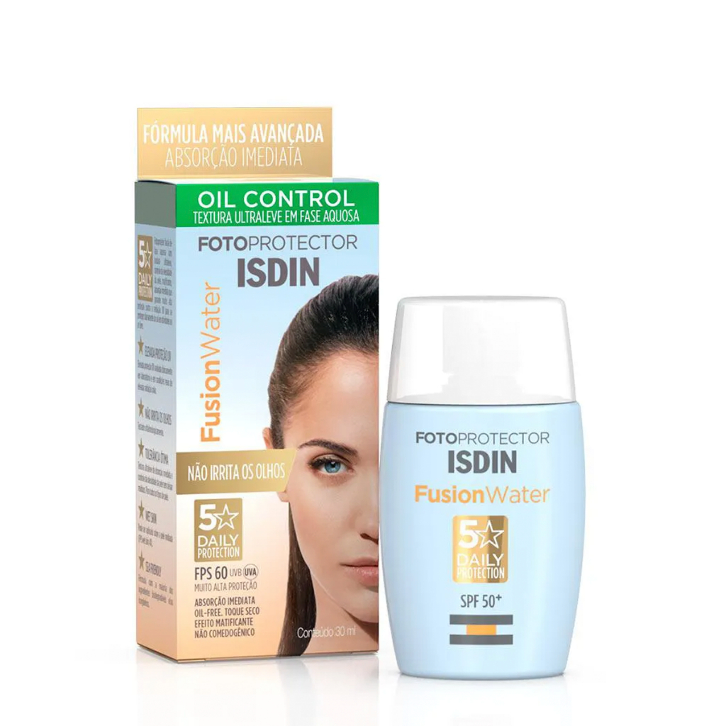 Protetor Solar Facial Fusion Water sem cor Fps 60 Isdin 30ml/50ml | Shopee Brasil
