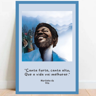 Quadro Placa Decorativa Martinho da Vila Poeta Brasileira MPB Poster ...
