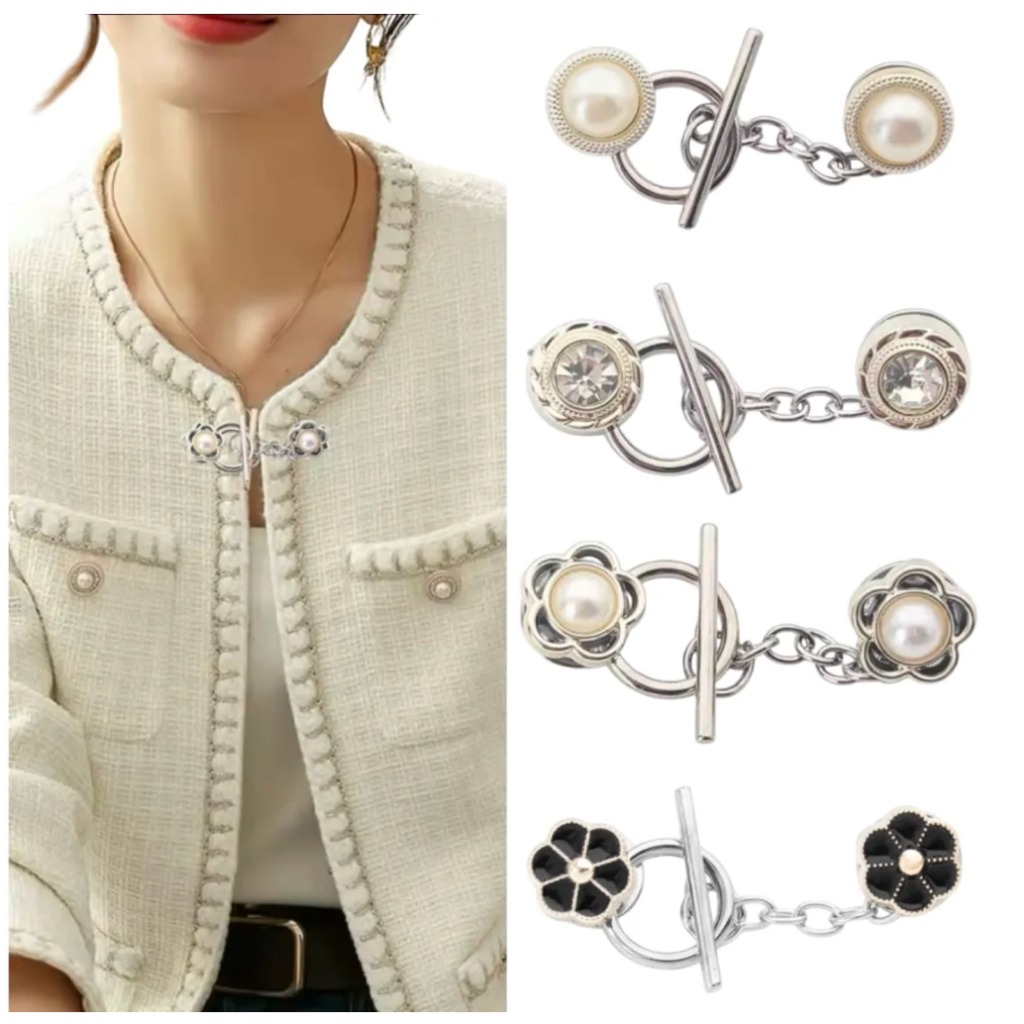 4 Peças Botton Cardigan Broche Fecho Roupa | Shopee Brasil