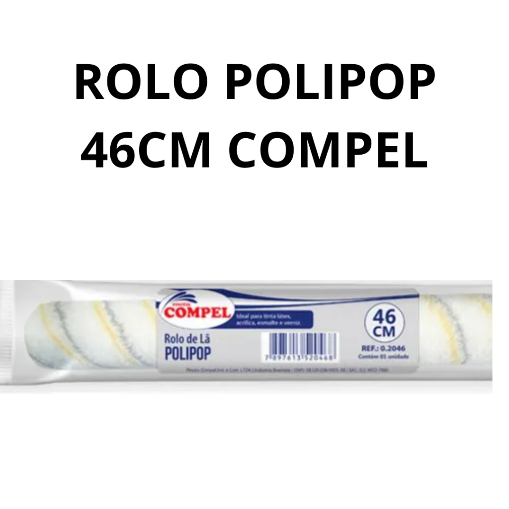 ROLO GRANDE DE LÃ POLIPOP PARA PINTURA DE 46CM COMPEL | Shopee Brasil