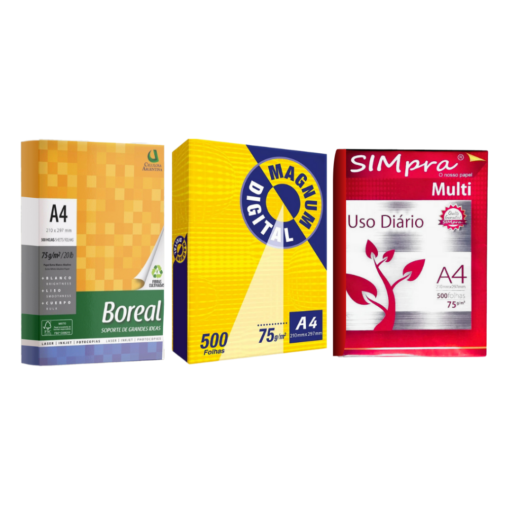 Papel A4 Simpra Boreal Magnum Sulfite Premium 500 Folhas Cor Branco ...