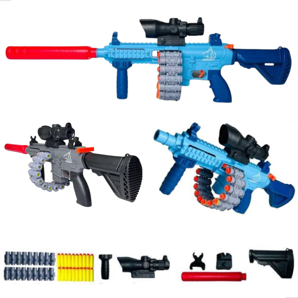Brinquedo Metralhadora Nerf Rifle M16 Com Luneta Silenciador e Dardos ...