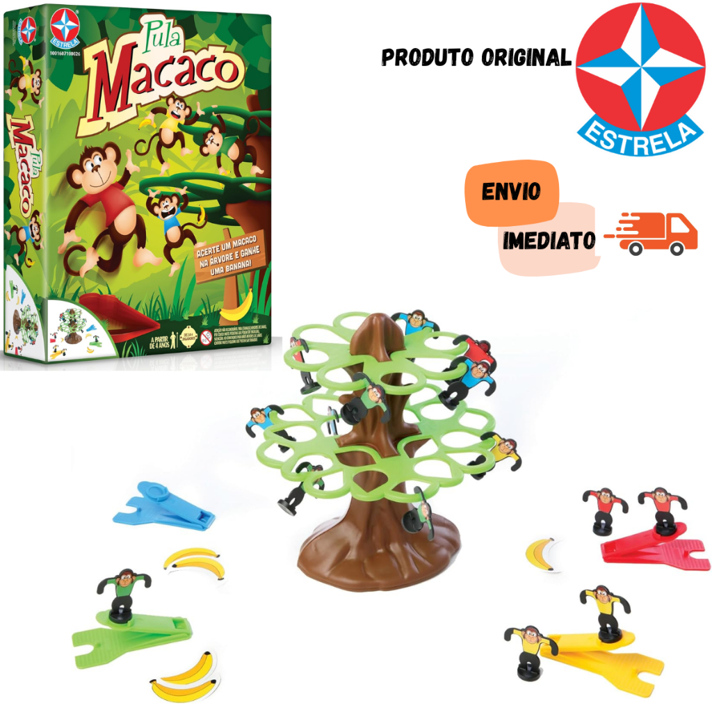 Jogo Pula Macaco Estrela Original - Acerte a Arvore e Vença - Brinquedo ...