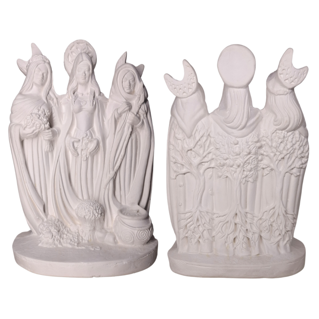 Imagem Deusa Triplice Wicca 28x19 Gesso Cru | Shopee Brasil