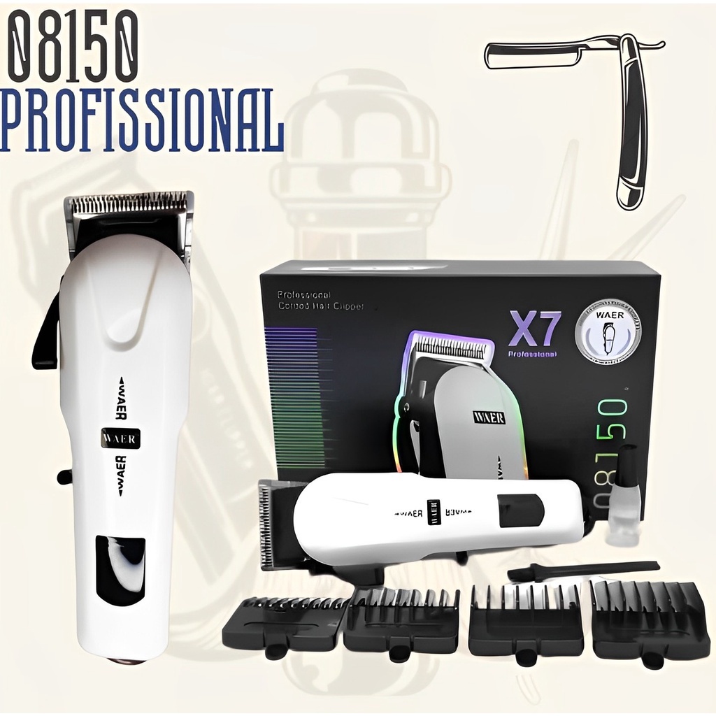 Maquina De Cortar Cabelo Profissional Branca Shopee Brasil