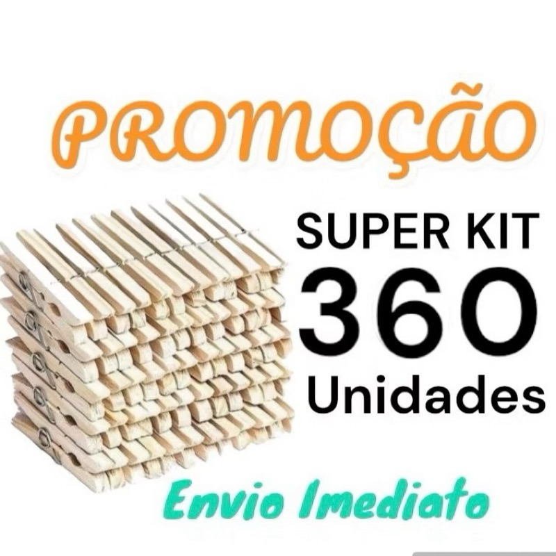 kit 360 unidades de Pregator Grande, Prendendor de Roupa, Varal ...