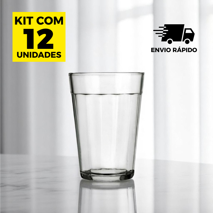 [12 Unidades] Copo de Vidro Americano Tradicional Nadir Figueiredo 190ml Cerveja Boteco Bar ...