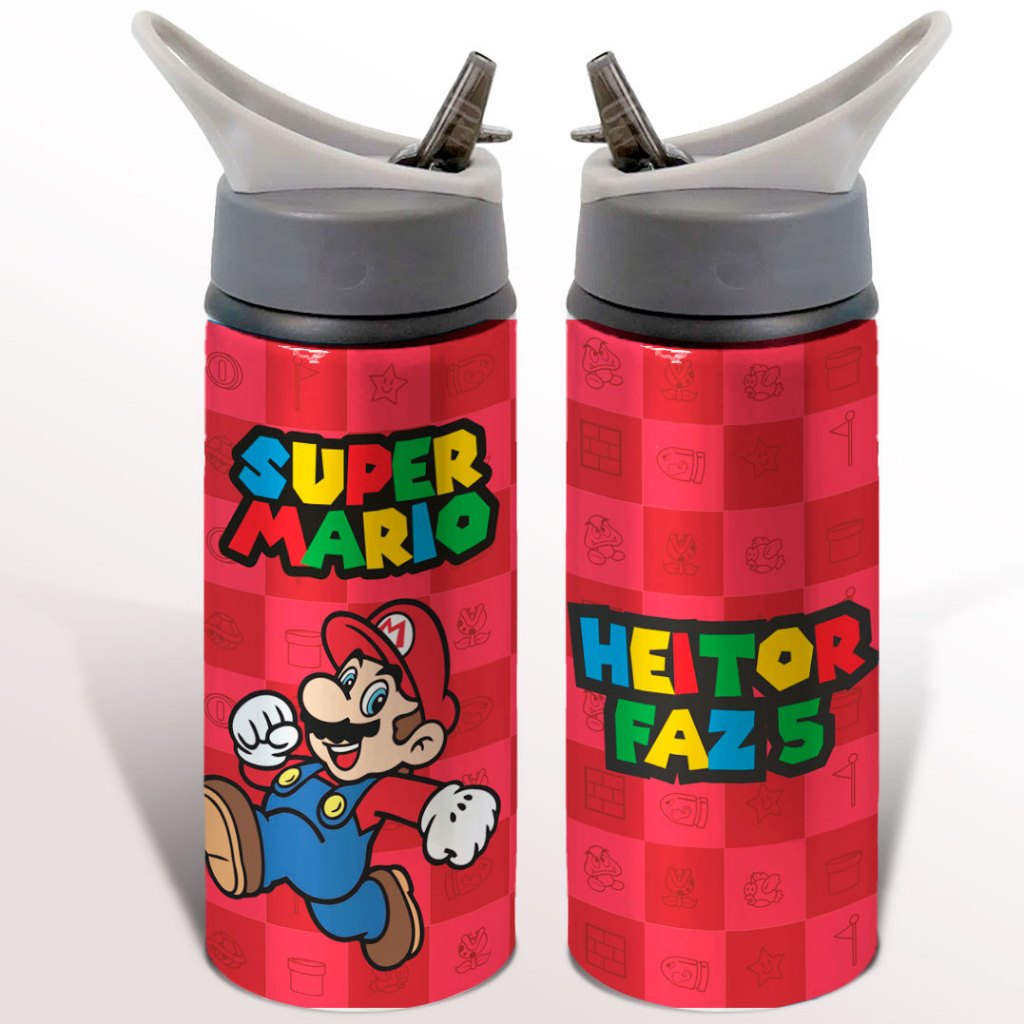 Garrafa Super Mario Bros Luigi Squeeze Gamer Infantil | Shopee Brasil