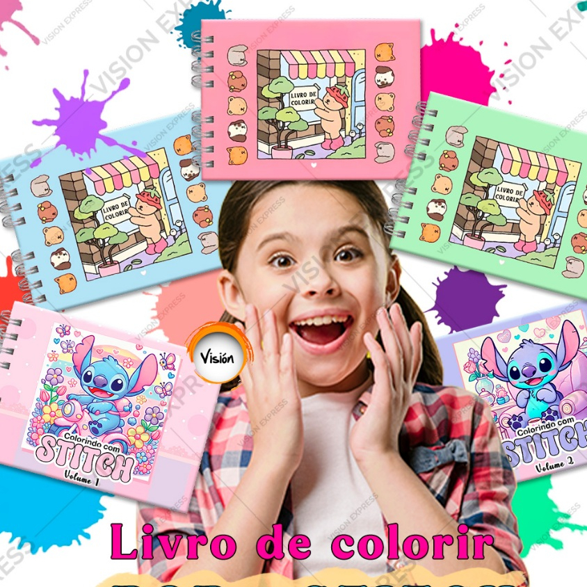 Livro de Colorir Boogie Goods Capa Dura 55 Folhas Bob Goods Rosa e Azul ...