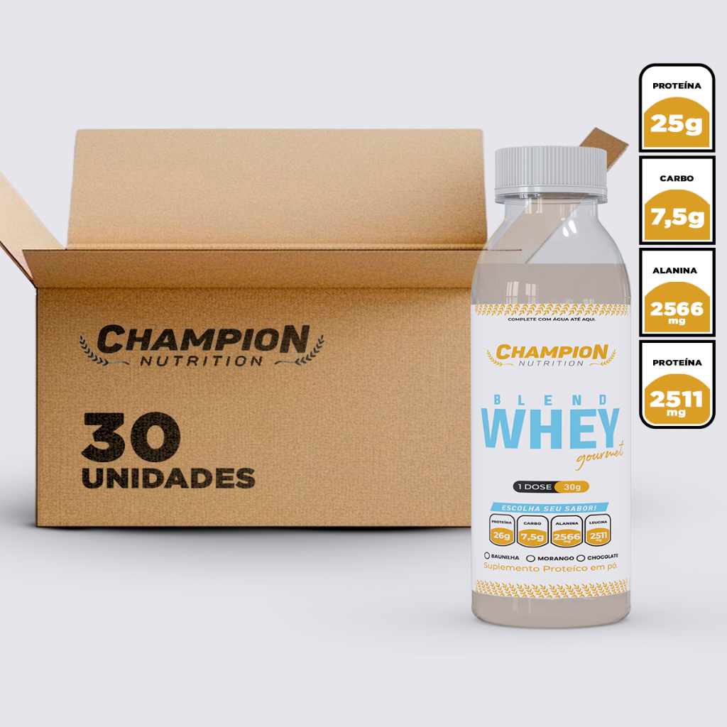 Kit 30 Dose Única DE Whey Protein Blend Gourmet 30g Champion Nutrition ...