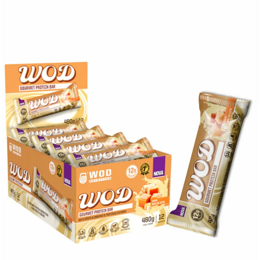 Barra de Proteína Wod Gourmet Protein Bar Doce de Leite Wod Nutrition ...