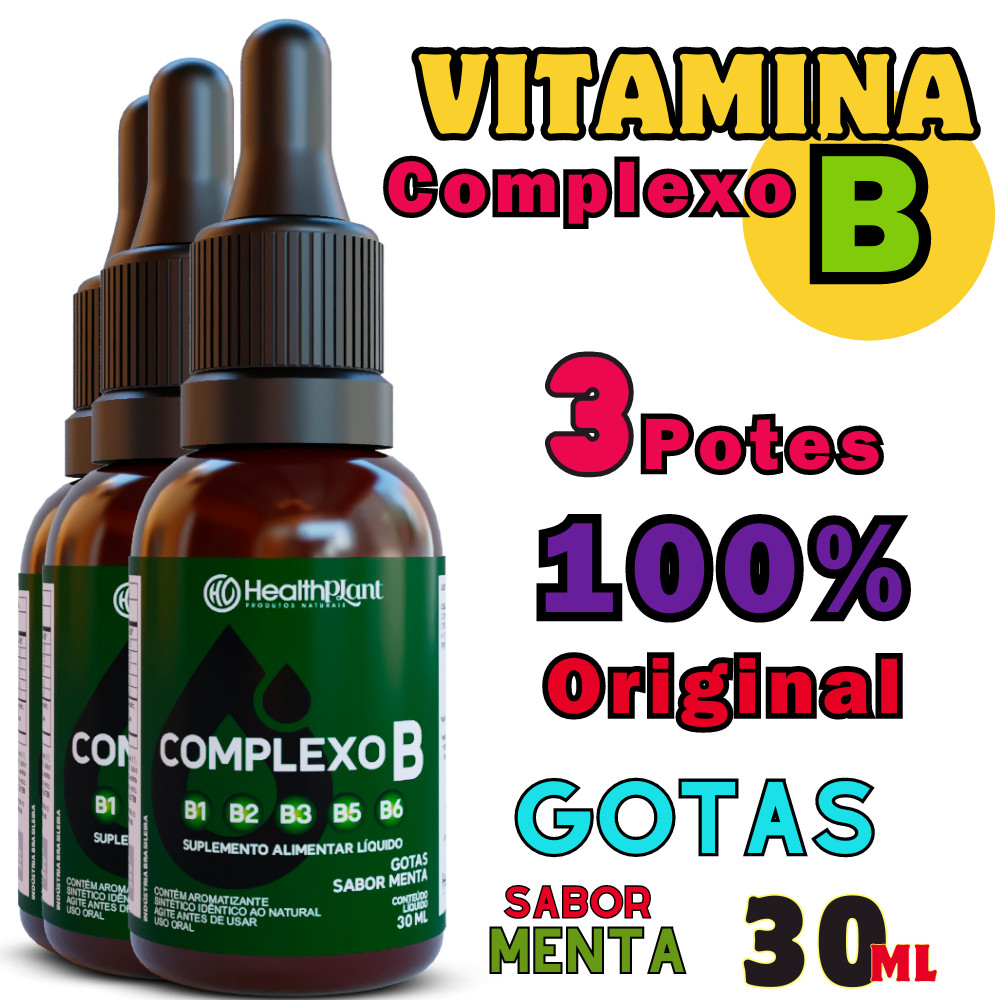 Complexo B em Gotas Concentrado | Vitaminas B1, B2, B3, B5 e B6 – 100% Original | Shopee Brasil