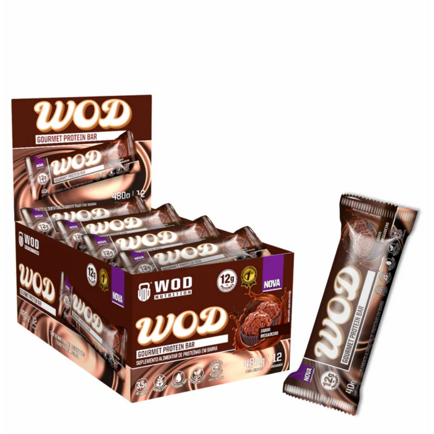 Kit 12 Barra de Proteína Wod Gourmet Protein Bar Brigadeiro Wod ...