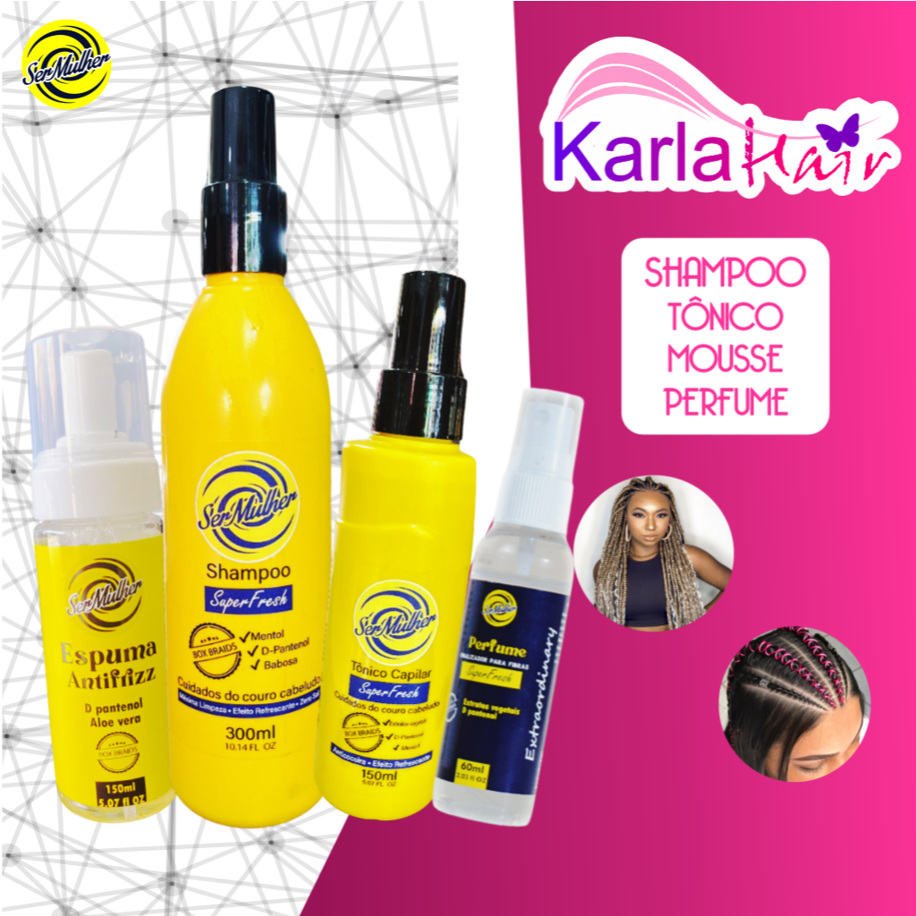 PERFUME extraordinary , SHAMPOO SUPER FRESH, TONICO CAPILAR E MOUSSE ...