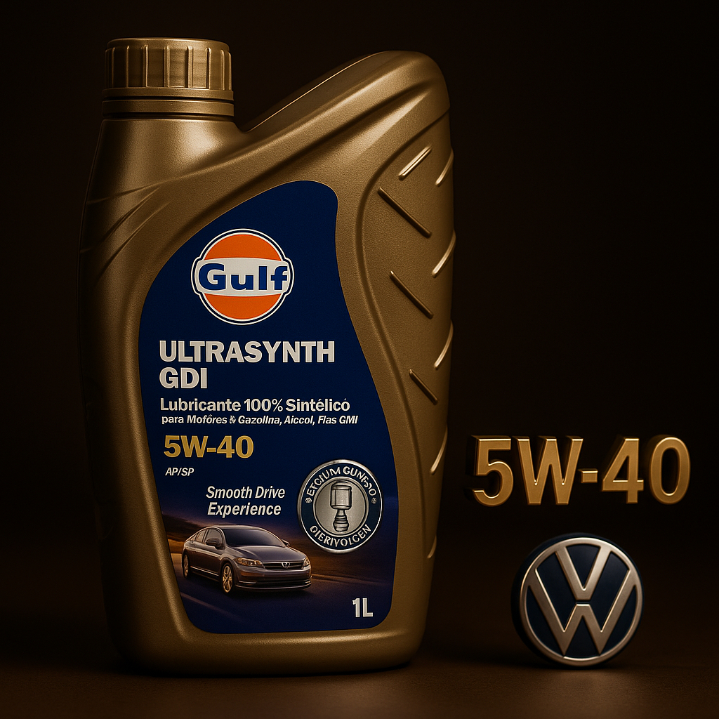 Óleo 5W40 Gulf 100% Sintético - Para Motor Volkswagen Gol Saveiro Polo Fox T-Cross UP Voyage ...