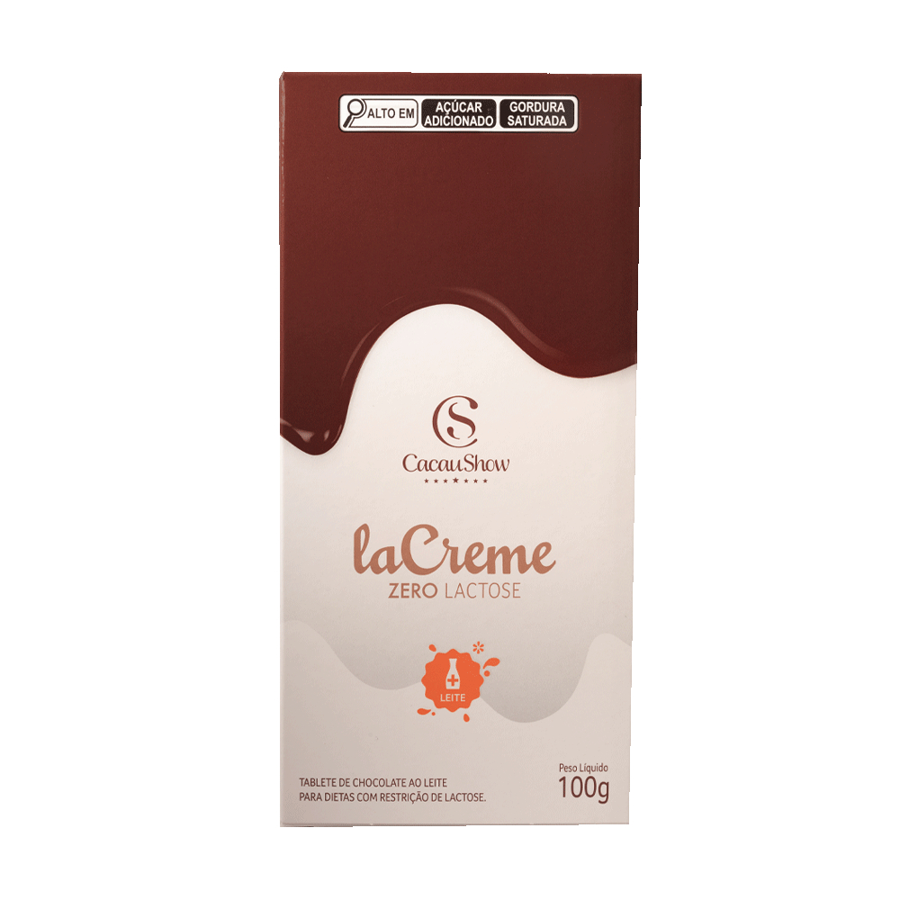 Tablete LaCreme de Chocolate Zero Lactose 100g Cacau Show | Shopee Brasil
