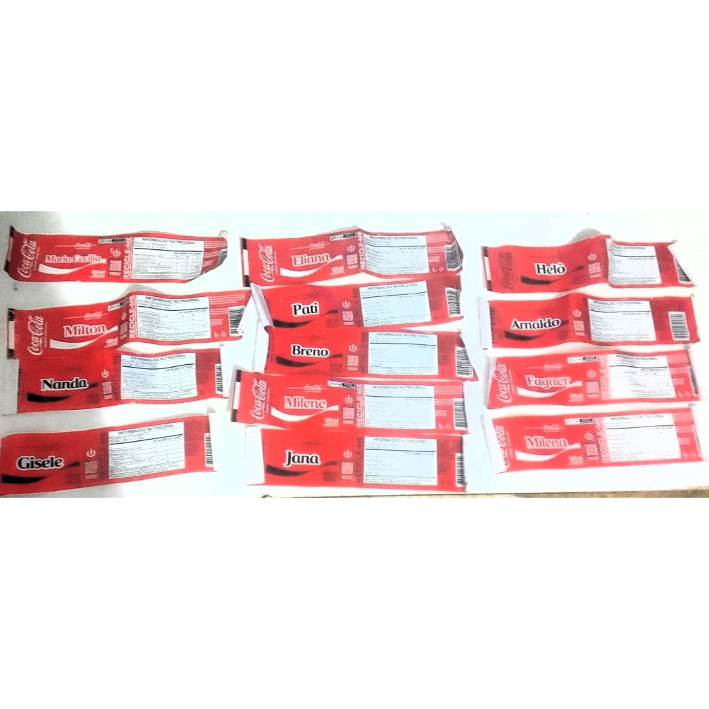 Rótulos Coca Cola - Nomes (consulte A Disponibilidade) | Shopee Brasil