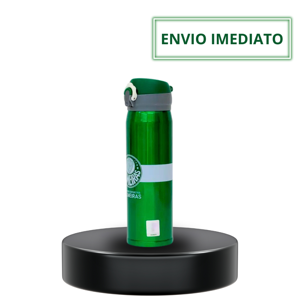 Garrafa Térmica em Aço Inox Squeeze 420ml PALMEIRAS Premium Para ...