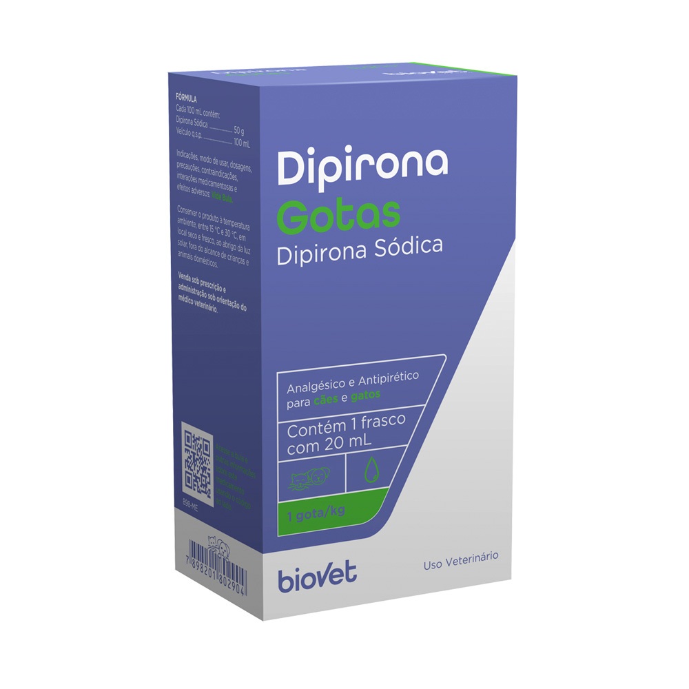 Analgésico e Antipirético Biovet Dipirona Sódica 20ml | Shopee Brasil