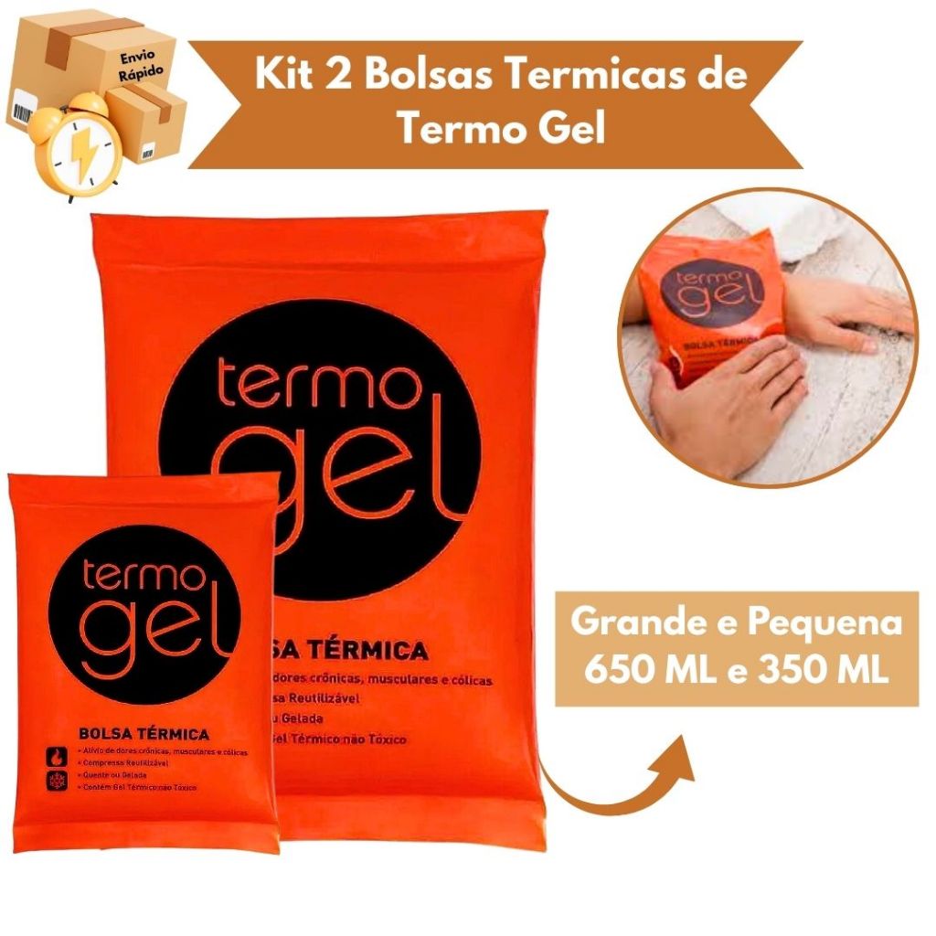Kit 2 Bolsa Térmicas Termo Gel Compressa Quente ou Fria Tamanho Grande ...