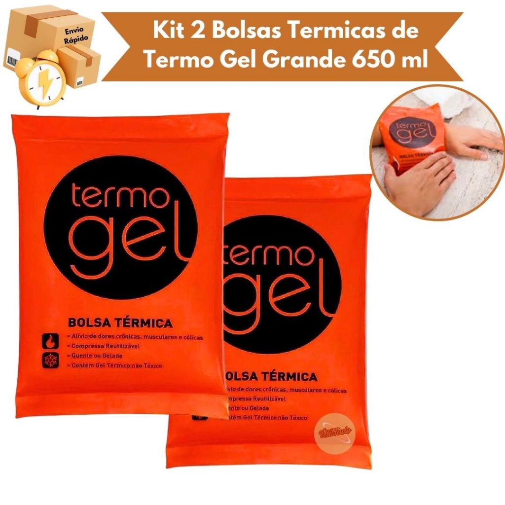 Kit 2 Bolsas Térmicas Termo Gel Grande 650 ML Para Compressa Quente Ou ...