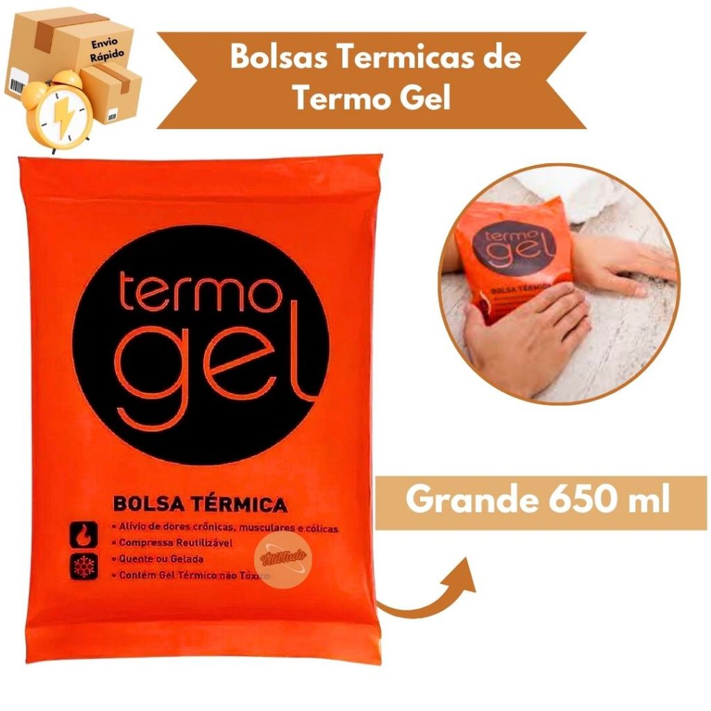 Bolsa Térmicas Termo Gel Compressa Quente ou Fria Tamanho Grande 650ML ...