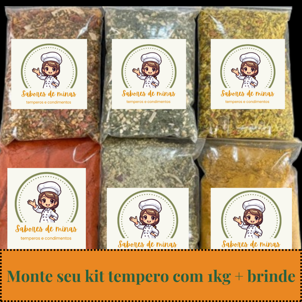 Kit 10 Temperos Premium – 100g Cada l Total de 1kg | Shopee Brasil