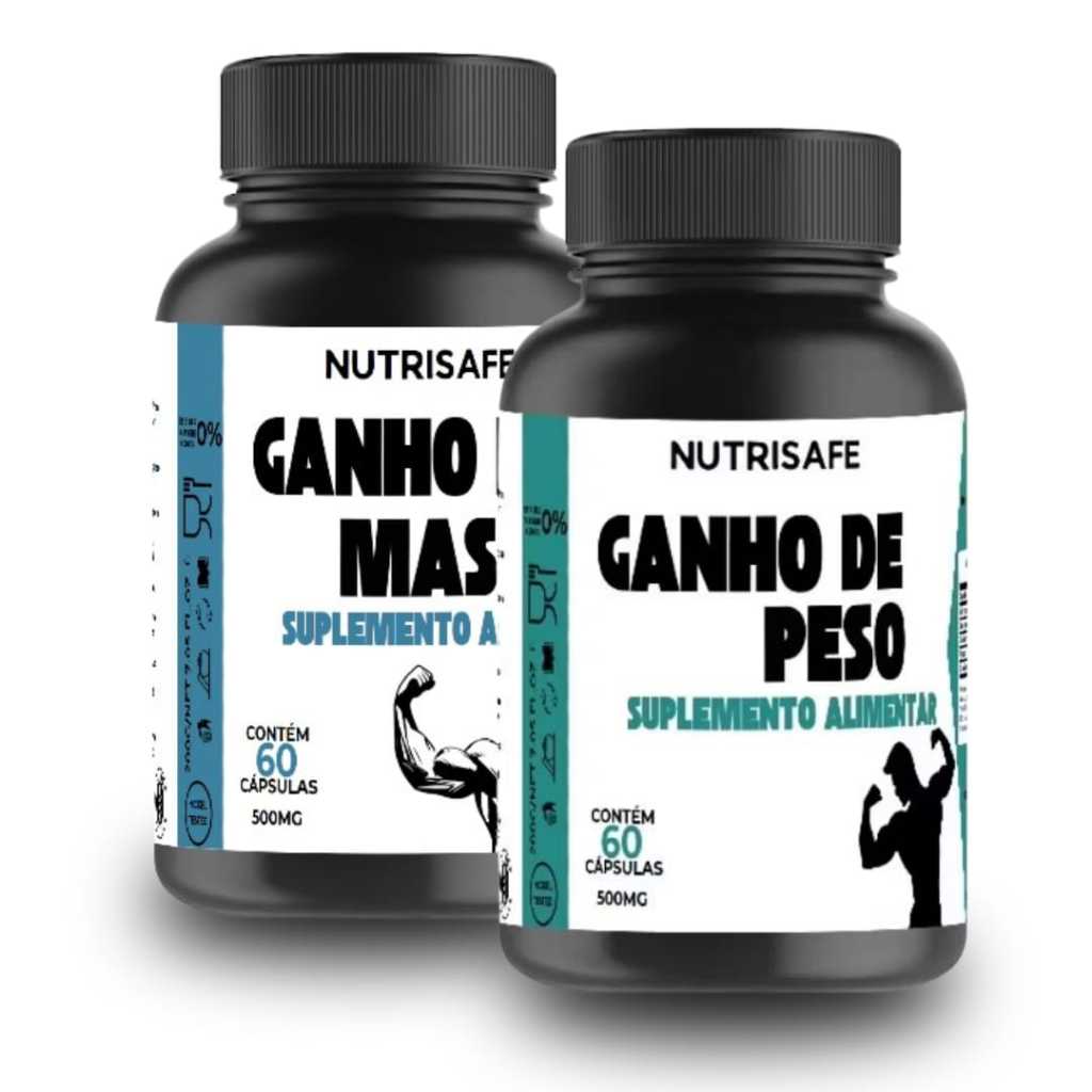 Kit Ganho de Peso e Massa NutriSafe - 60 Cápsulas | Shopee Brasil