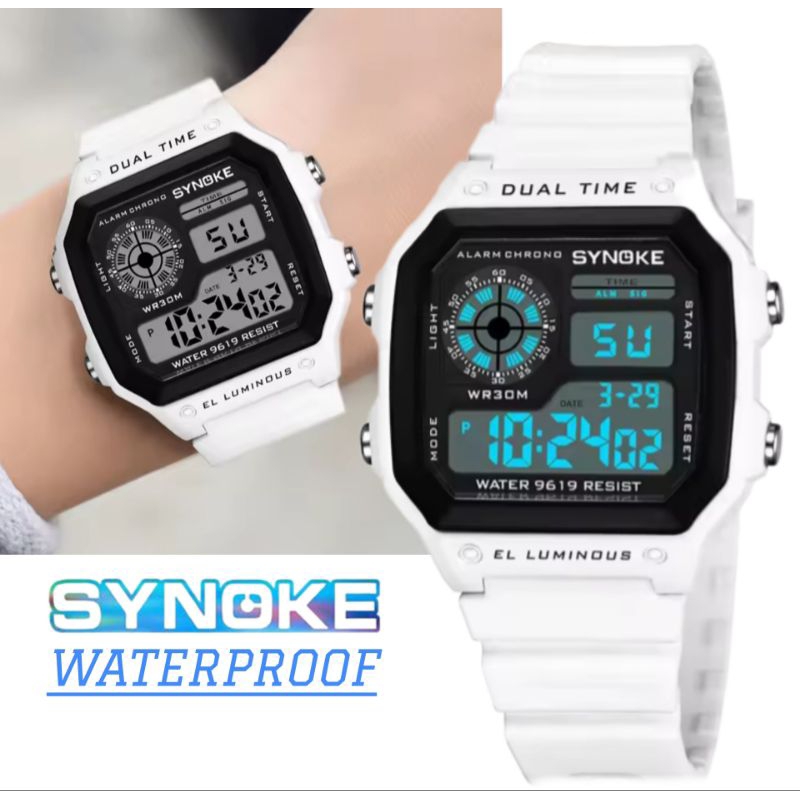 Relógio Masculino Digital A Prova Dágua Led Cronômetro Calendário Synoke | Shopee Brasil