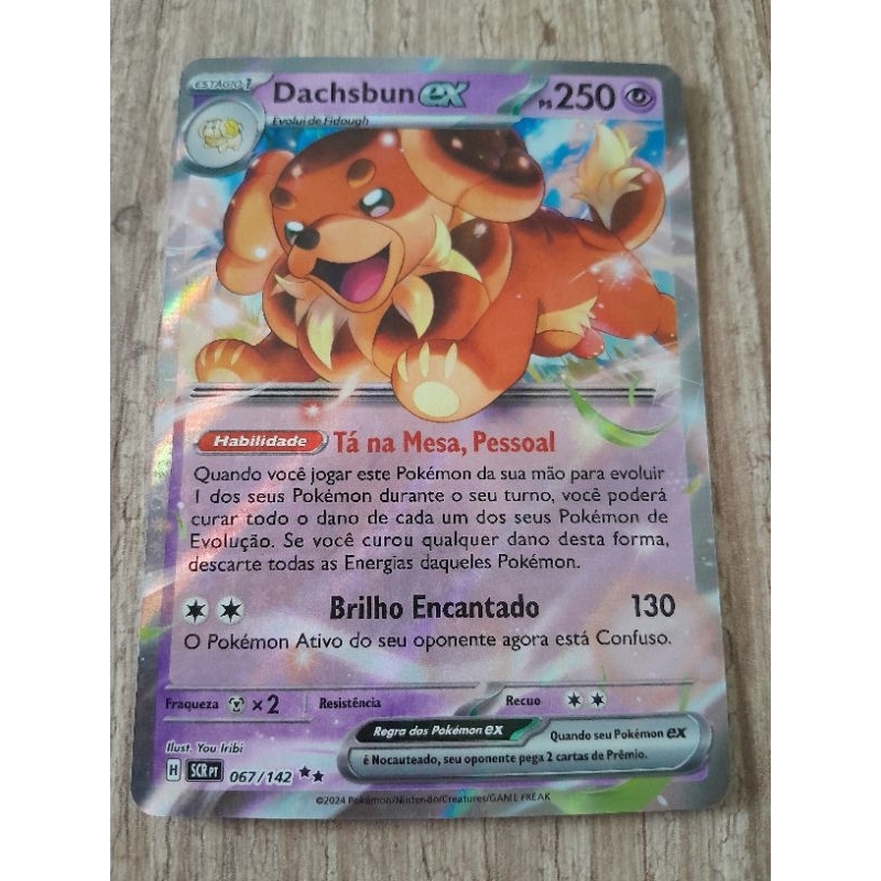 Carta Pokemon Dachsbun EX Ultra Rara Original NM | Shopee Brasil