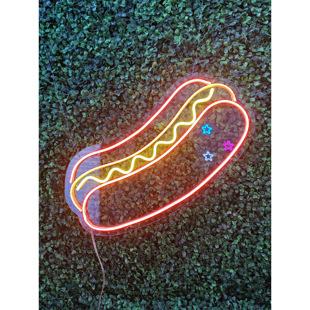 Placa Neon Led Hot Dog Cachorro Quente Decoração led | Shopee Brasil