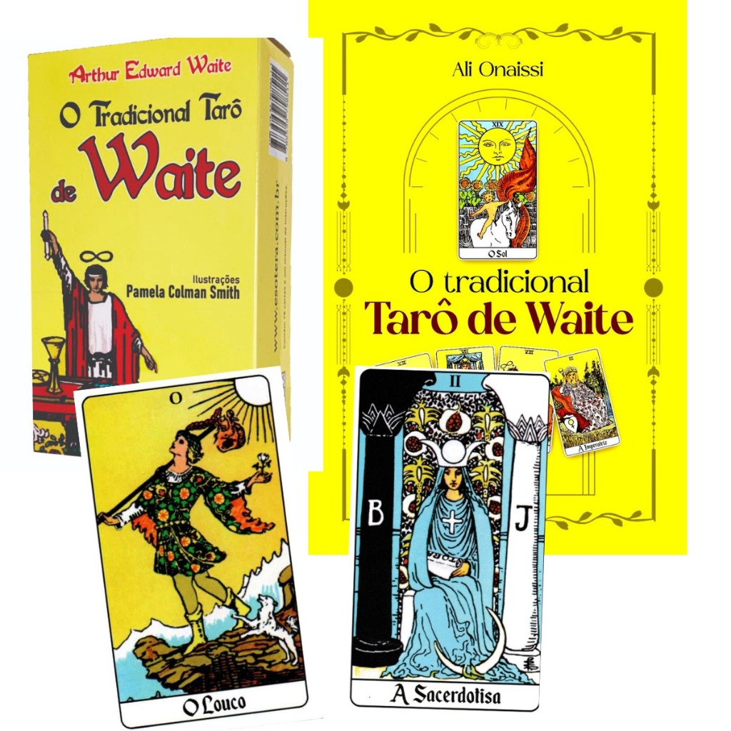 TARÔ DE WAITE Original Português Livro + 78 Cartas em Cores | Shopee Brasil