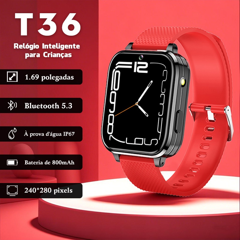 Smartwatch T36 Relógio Inteligente para Crianças com GPS WiFi eSIM SOS ...