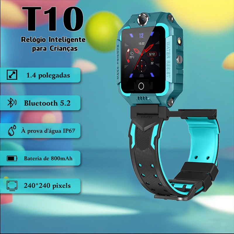 Relógio Inteligente T10 Smartwatch GPS WiFi SOS eSIM Relógio ...