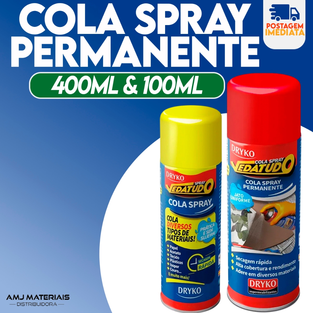 Cola Spray Permanente Dryko 400ml e 100ml - Cola Spray P/ madeira ...