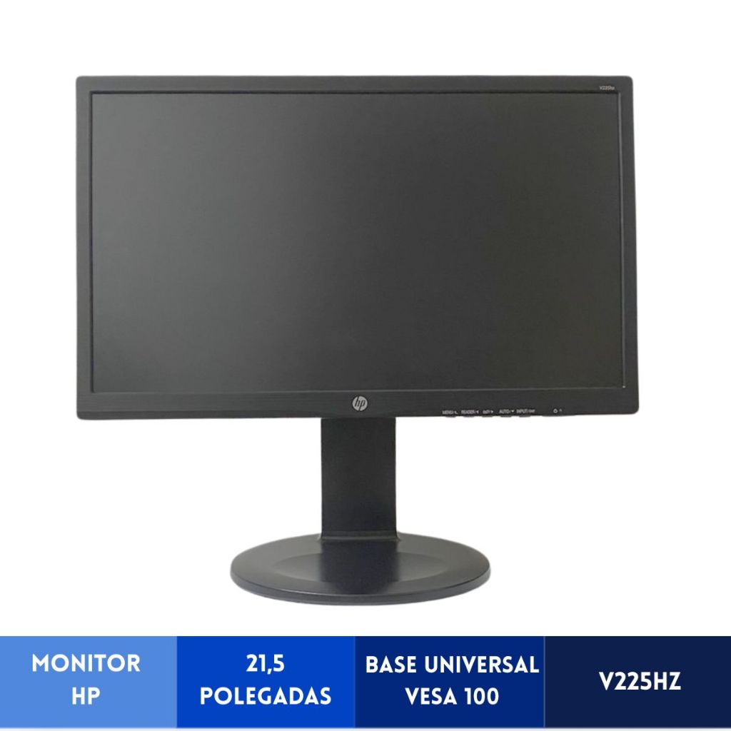 Monitor HP 21,5 Polegadas Widescreen Horizontal e Vertical Com Base ...